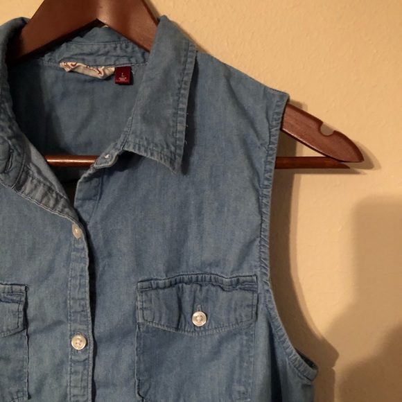 SO | Tops | Denim Tank With Back Detail | Poshmark
